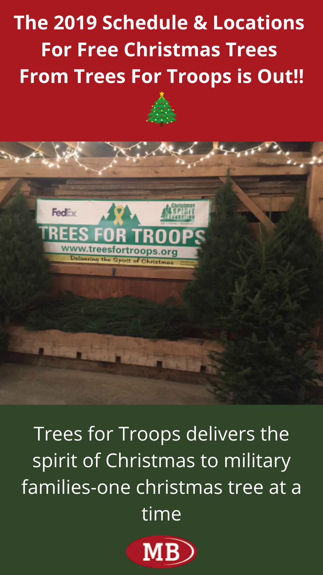 Just Announced....Free Christmas Tree Locations From Trees For Troops!! | Military Spouse
